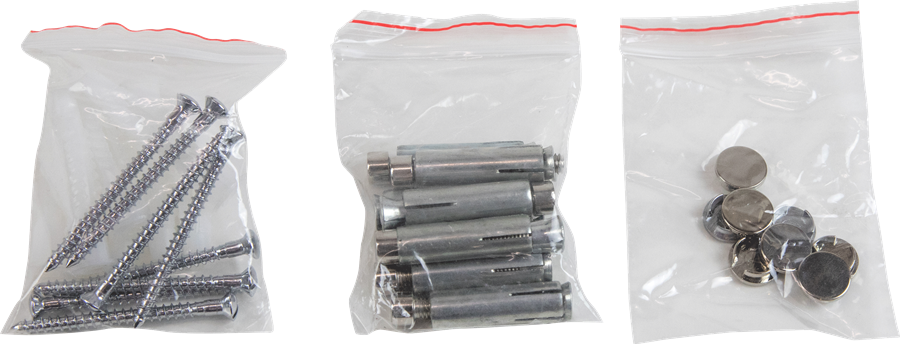 Caps, floor fixing screws & plugs for product ARC42, ARC45