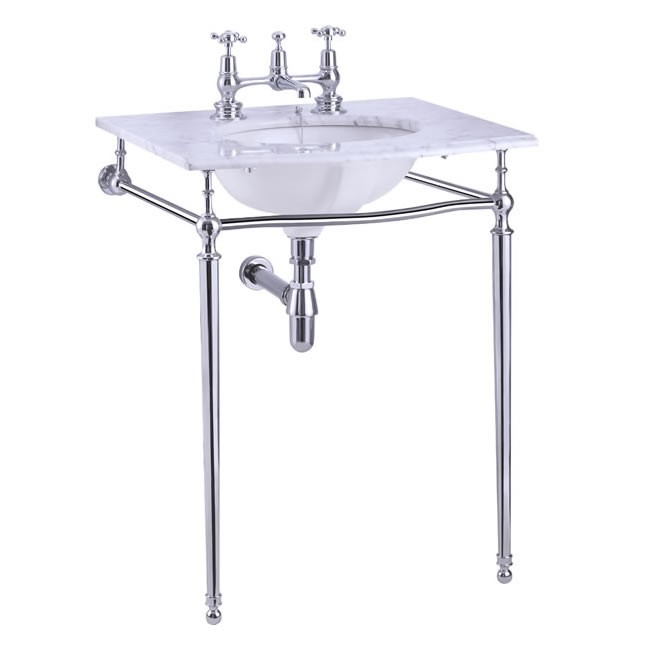Carrara marble top & basin with basin stand