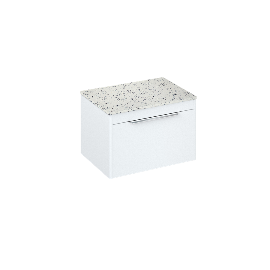 Shoreditch 650mm Wall Hung Single Drawer Unit with Ice Blue Worktop