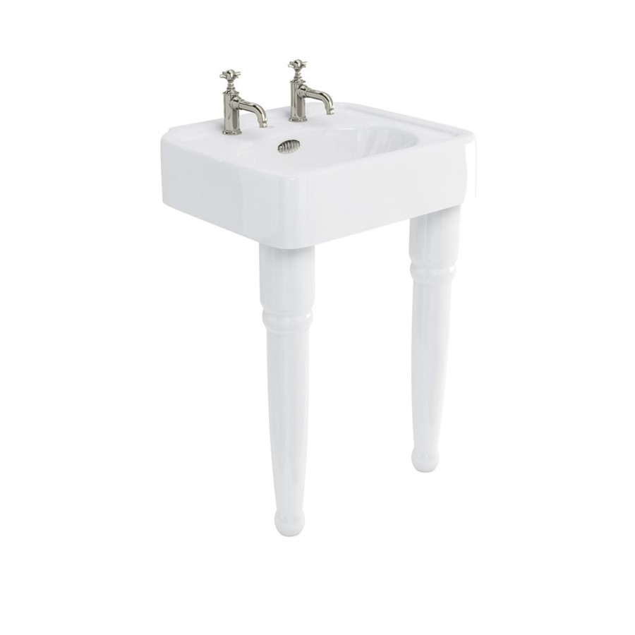Arcade 600mm Basin with Overflow & Ceramic Console Legs