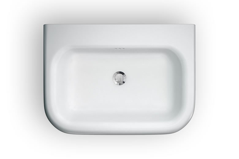 Medium roll top basin with stainless steel stand